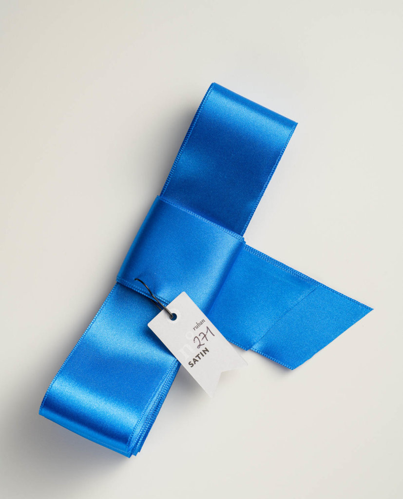 Electric Blue Satin Ribbon n°271 (L) - Impression Originale